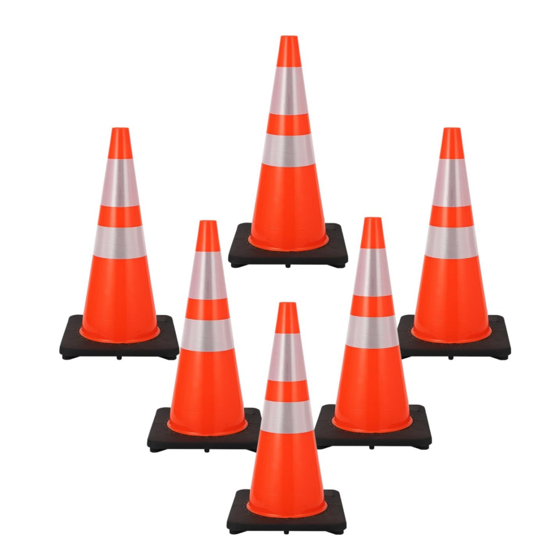 GARVEE 6 Pack 28 inch Traffic Safety Cones - Durable & Highly Visible