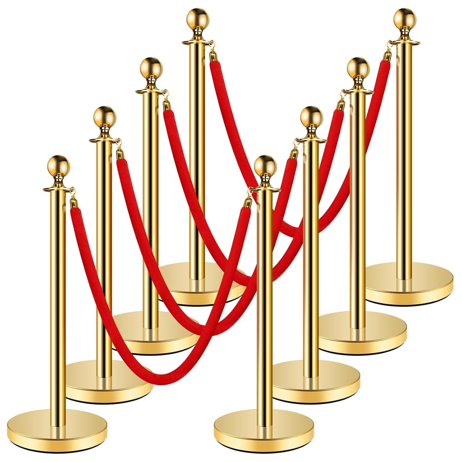 Garvee 8 Pcs Gold Stanchions Posts, Stainless Steel Stanchion with 6.6