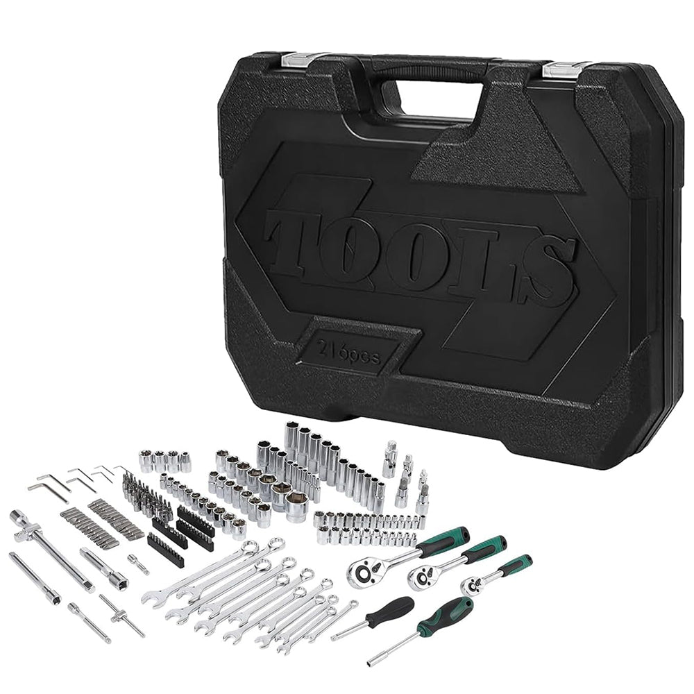 Garvee Mechanics Tool Set 216-Piece SAE/Metric Socket & Wrench Kit Dur