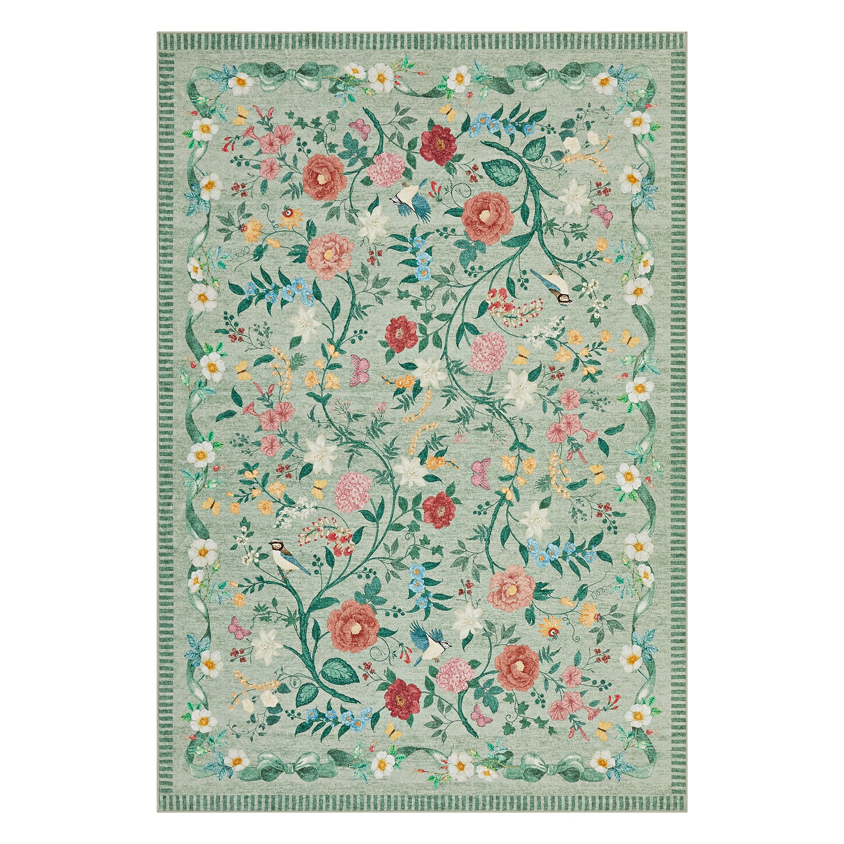 Garvee Modern Floral Washable Rug Non Slip Entryway Mat Farmhouse ...