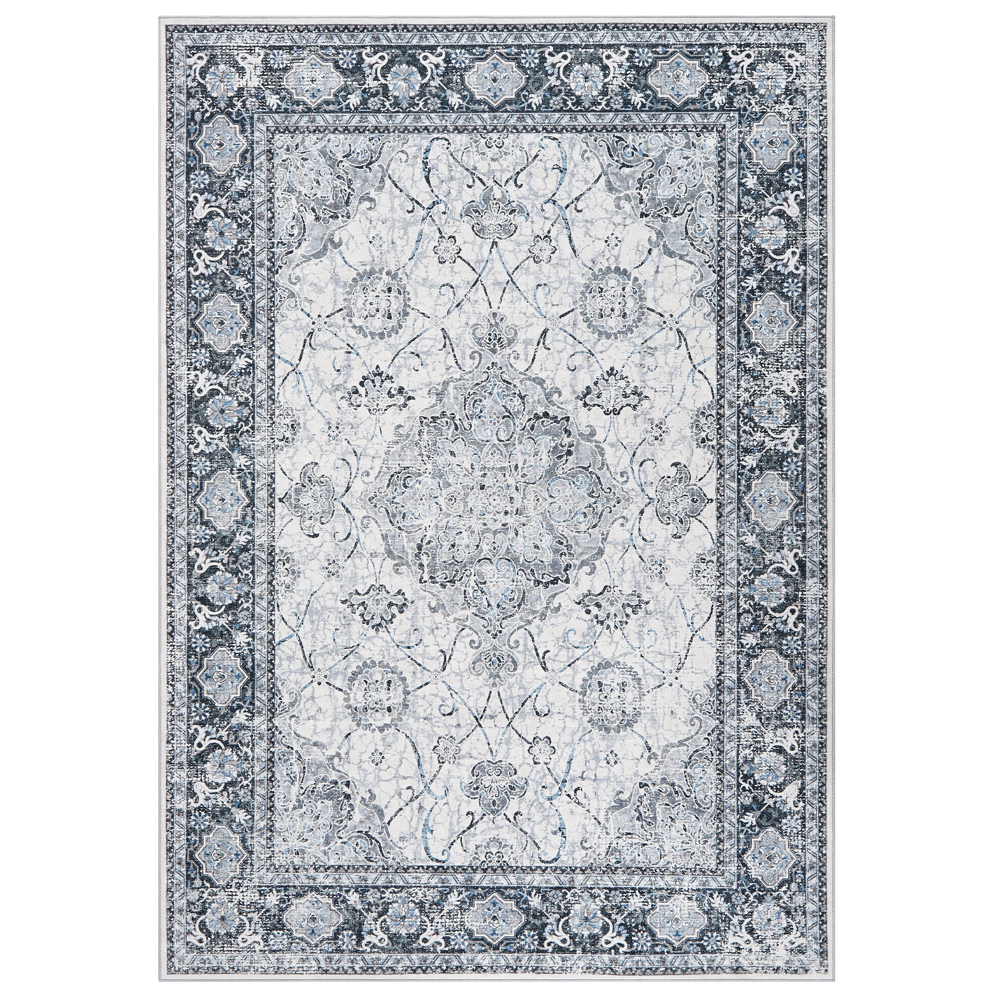 Garvee Washable Area Rug Traditional Vintage Floral Design for Living ...