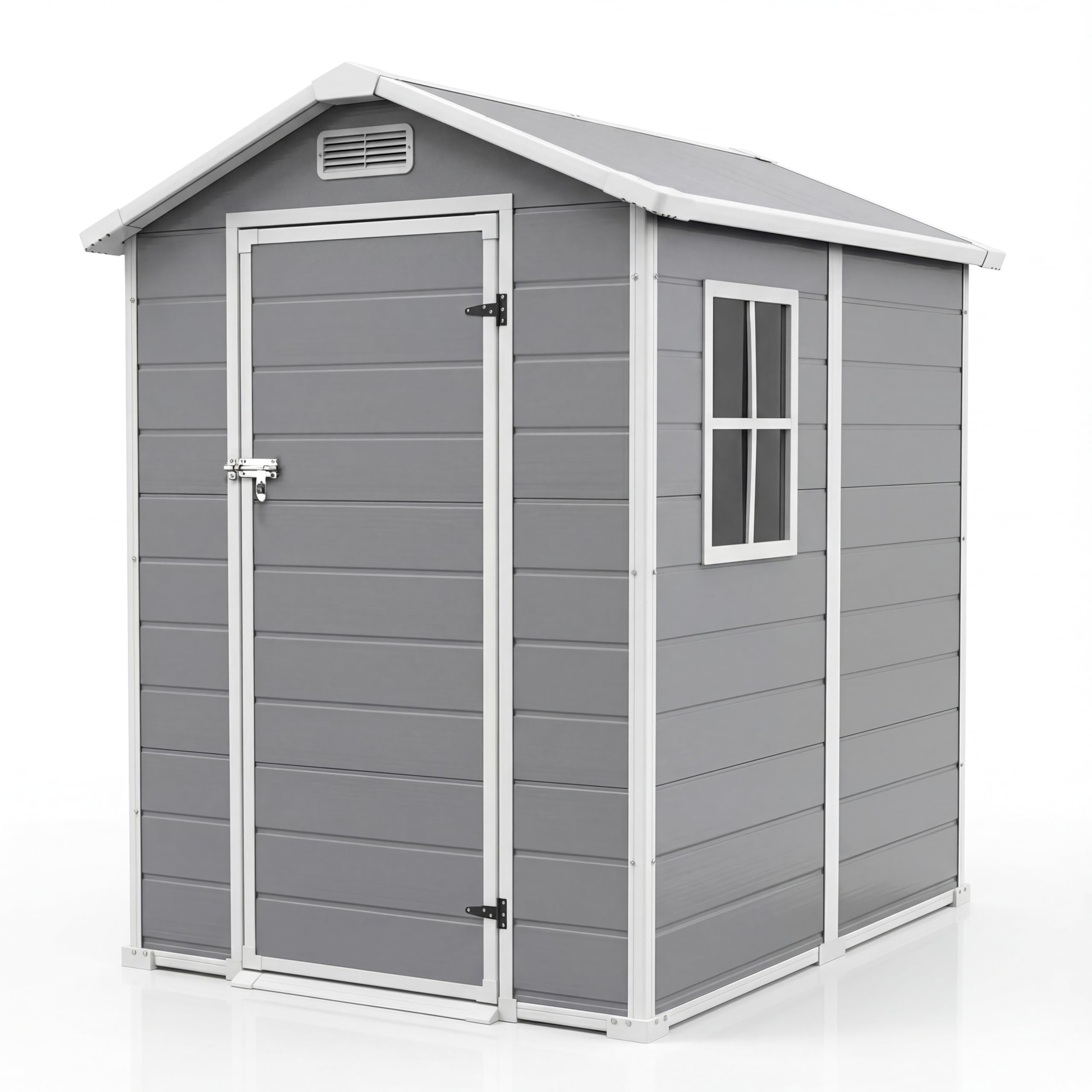 Garvee Durable Waterproof Resin Outdoor Storage Shed 4x6 FT with Window ...