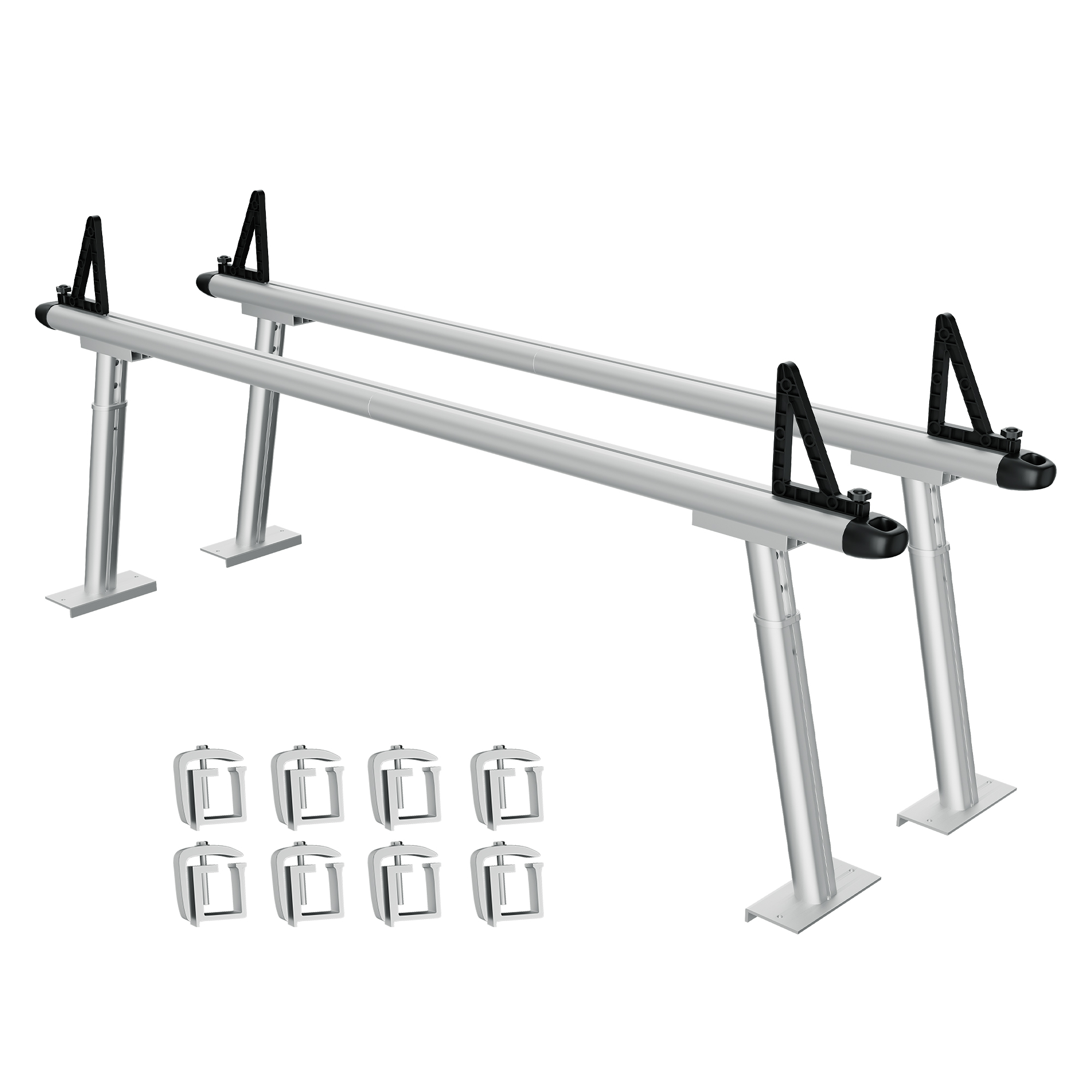 GARVEE Truck Ladder Rack 71" Aluminum Heavy Duty Steel Base Brackets 8 ...